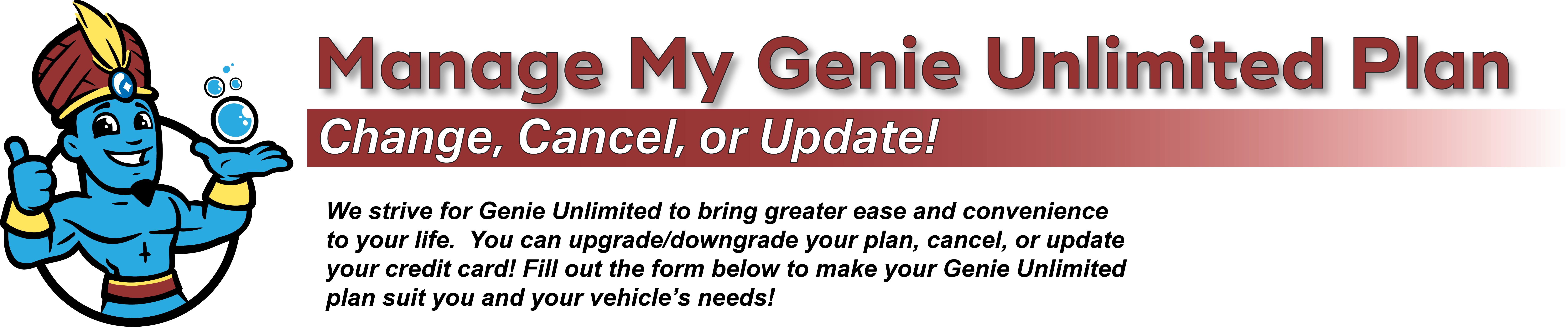 Manage My Genie Unlimited Plan - Genie Car Wash